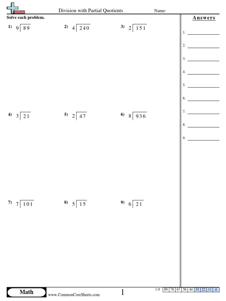Division With Partial Quotients-1 | PDF