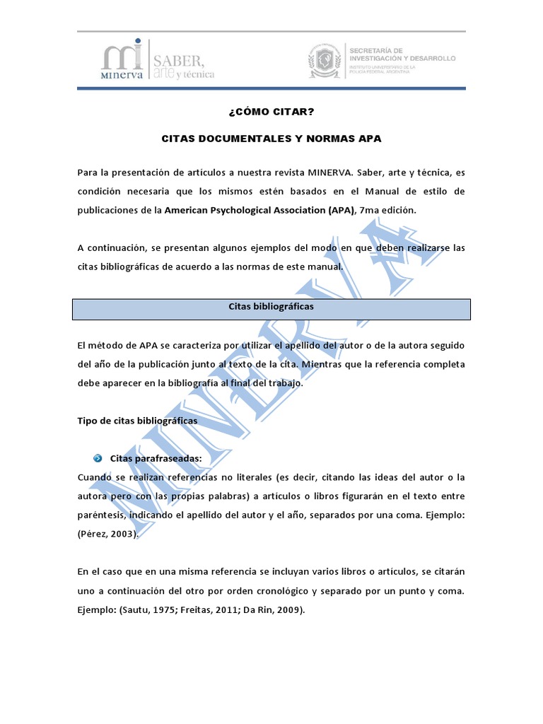 Como Citar - Normas APA IUPFA | PDF | Estilo apa | Bibliografía