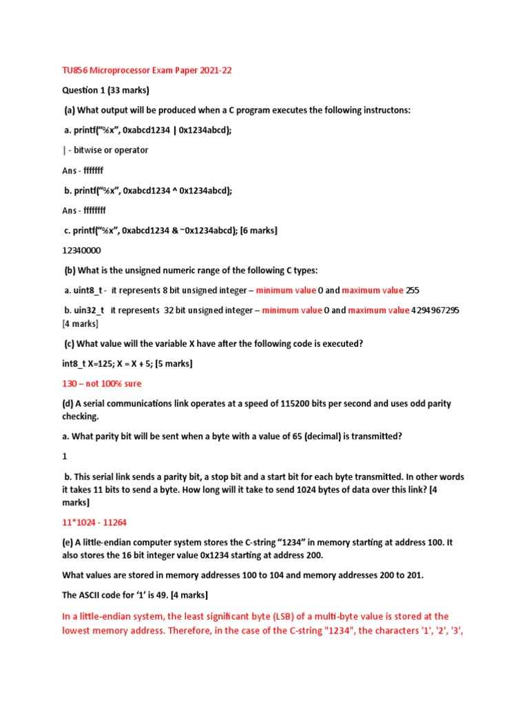 Microprocessor Exam Paper | PDF | Input/Output | Bit Microprocessor Exam Paper | PDF | Input/Output | Bit