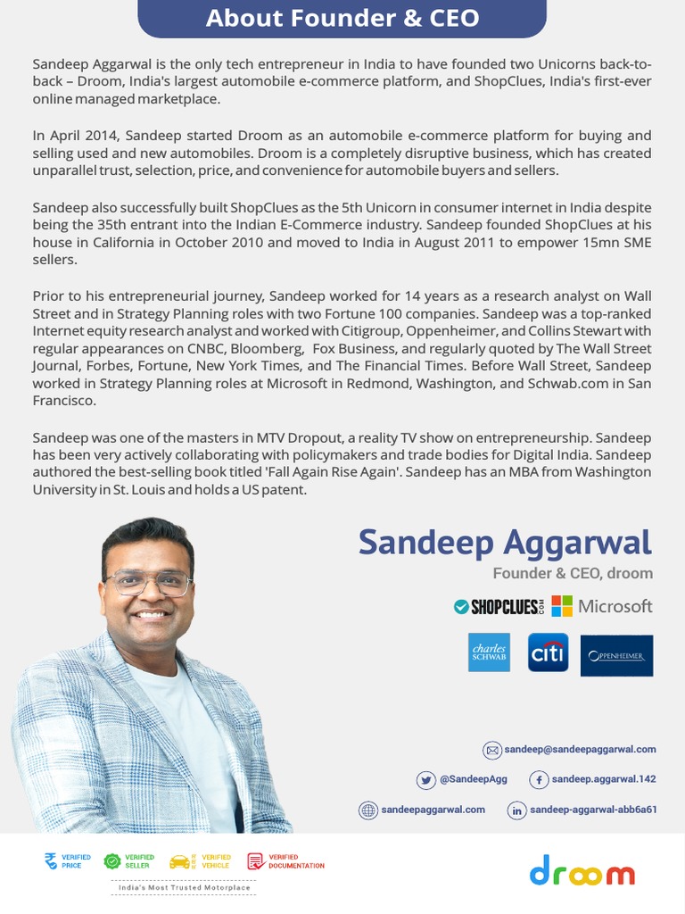 About Founder, CEO-Sandeep Aggarwal | PDF
