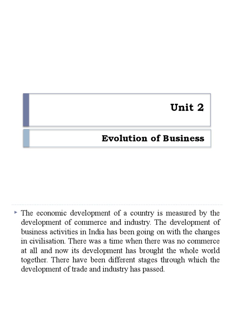 Evolution of Business | PDF | Industrialisation | Trade