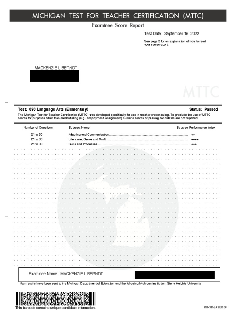 Language Arts MTTC Test | PDF | Cognitive Science | Learning