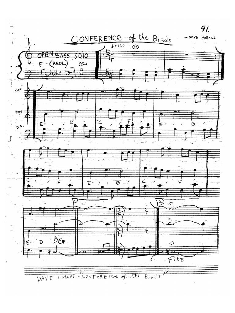 Conference of The Birds BB Score | PDF