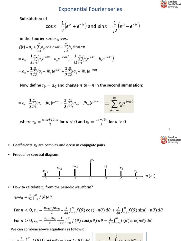 Exponential Fourier Series | PDF | Spectral Density | Electronics