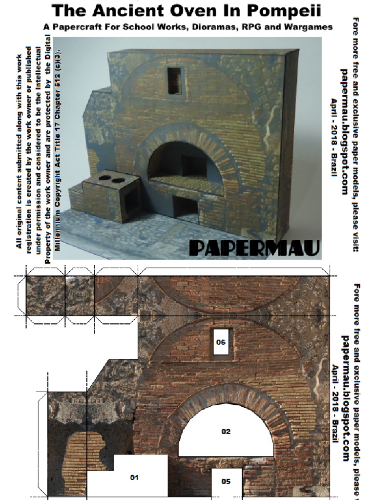 Pompeii Oven Papercraft by Papermau 2018 A4 PDF | PDF