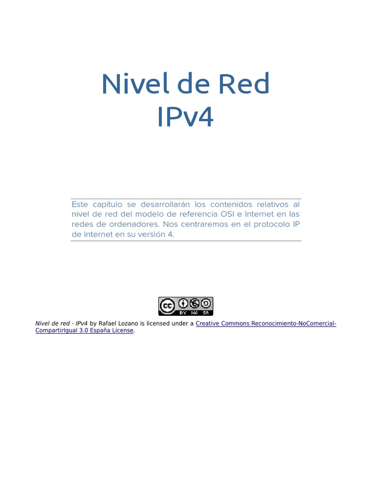 UD6 - Nivel de Red - Protocolo IPv4 | PDF | Enrutador (Computación) | Protocolos de internet