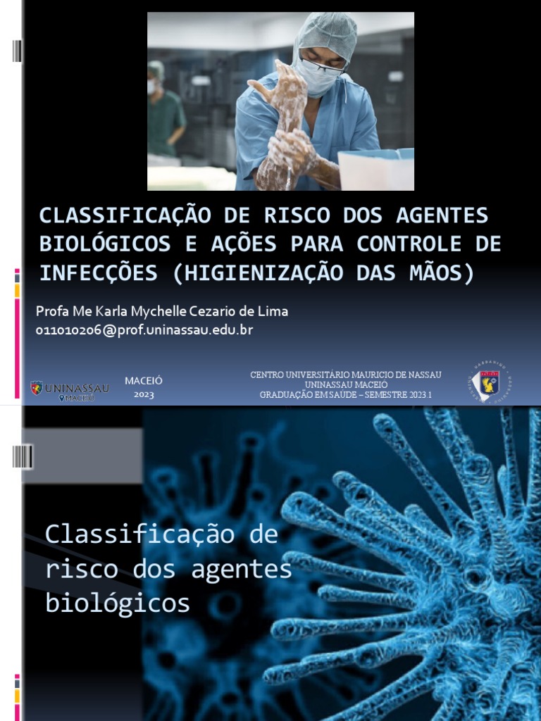 Classificação de Risco Dos Agentes Biológicos e Medidas de Prevenção e ...