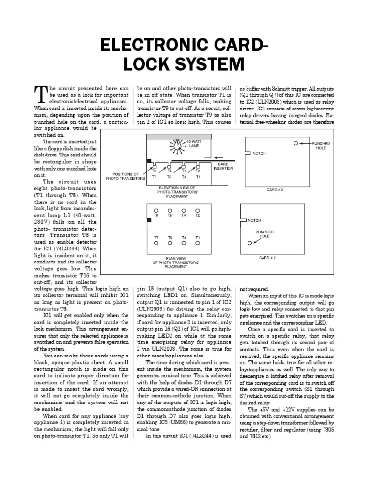 DIY Electronic Card Lock System | PDF | Relay | Electric Power