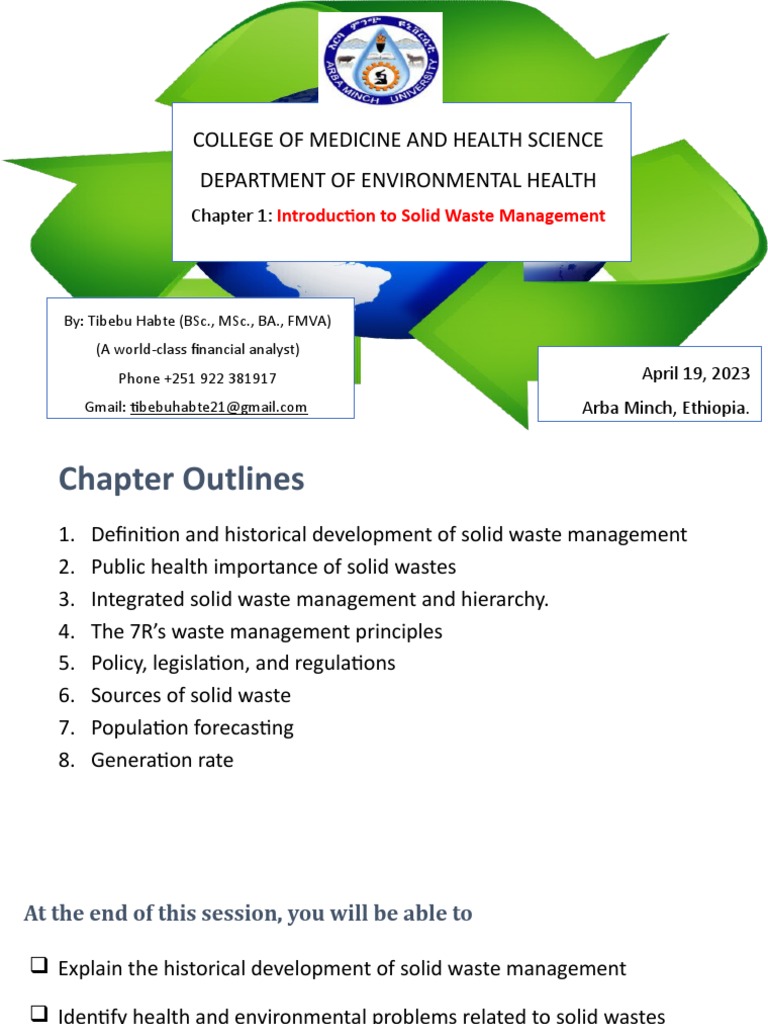 Chapter I | PDF | Waste Management | Municipal Solid Waste