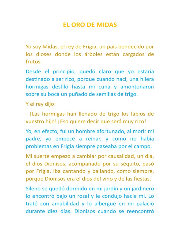 La lección del rey Midas | PDF | Dioniso