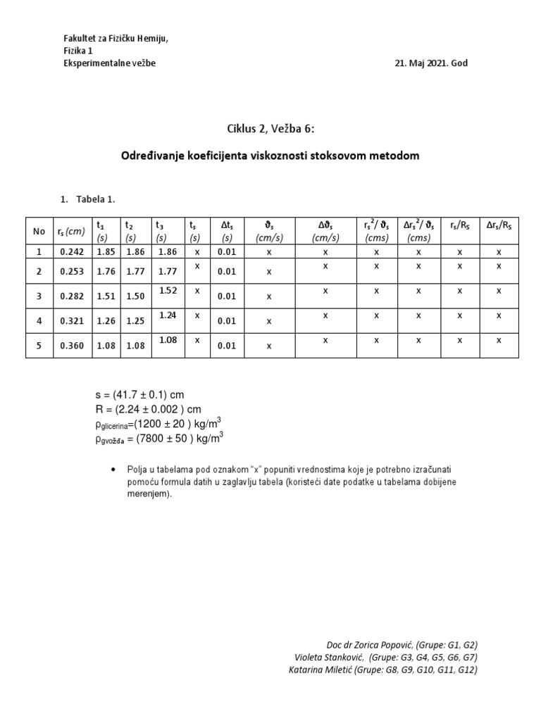 Eksperimentalna Vezba 6.termin PDF | PDF