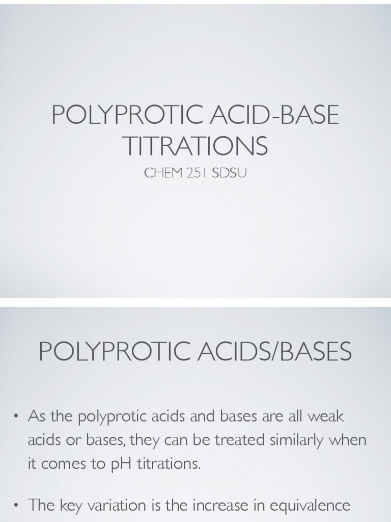 ZsnkkjiJaC 31 - Polyprotic Acid-Base Titrations PDF | PDF | Titration | Chemistry