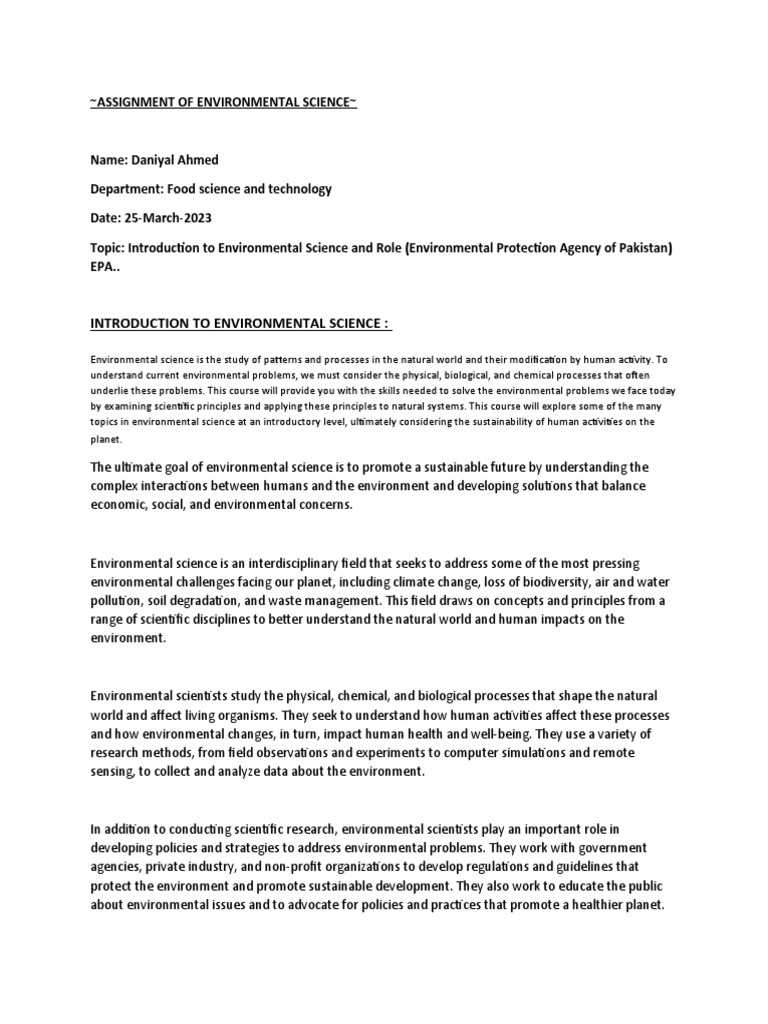 Environmental Science | PDF | Environmental Science | Climate Change