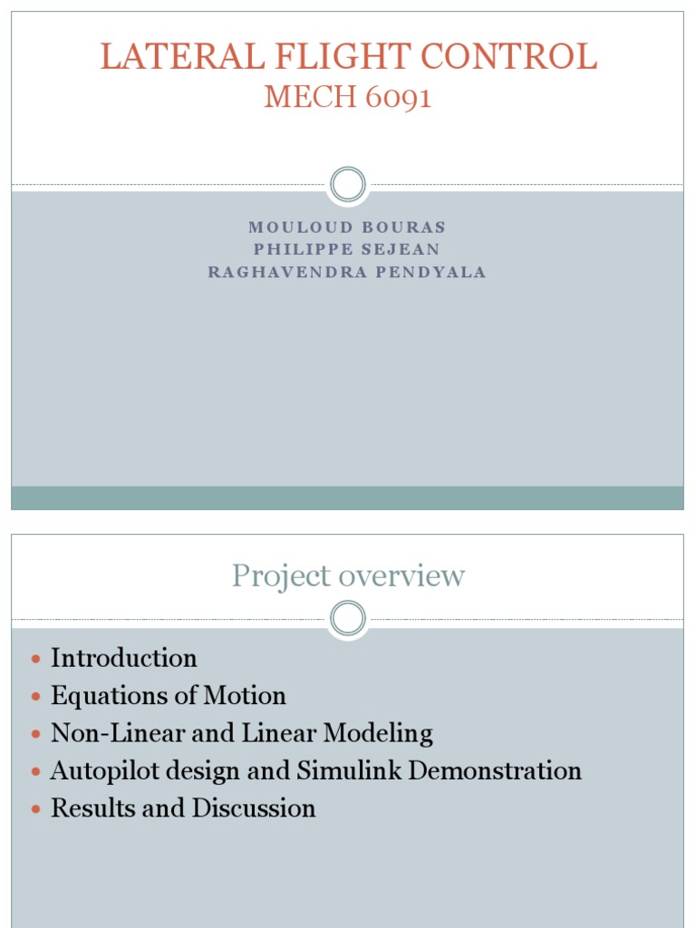 MECH6091 - Poject8.LATERAL FLIGHT CONTROL PRESENTATION PDF | PDF