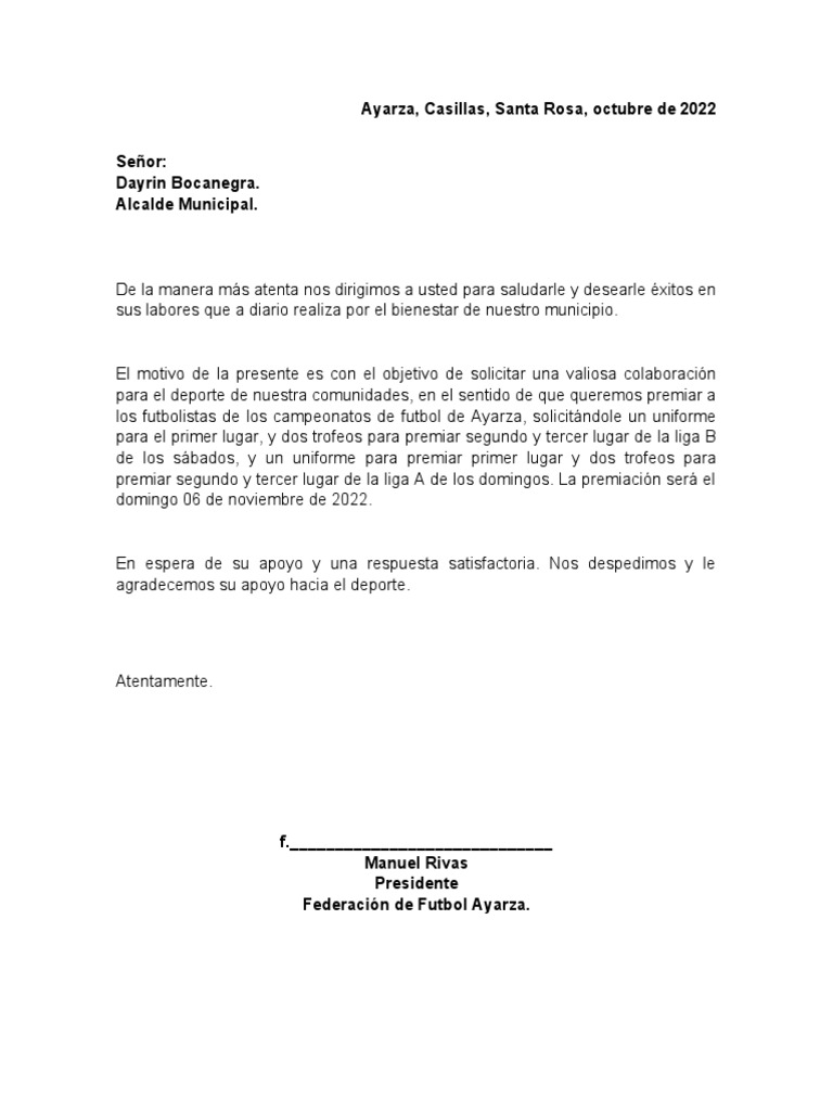 Solicitud Trofeos | PDF