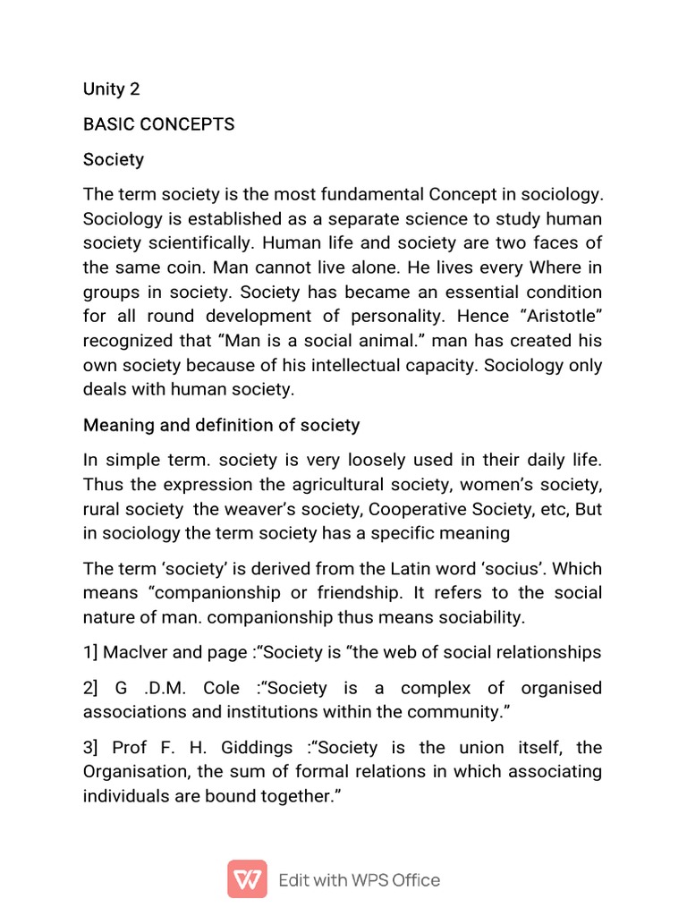 Unit 2 1sem Sociology Notes Update | PDF | Science & Mathematics