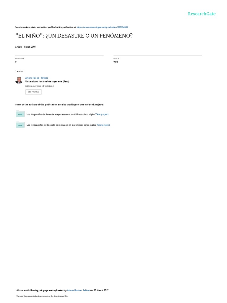 LECTURA 1 Fenomeno | PDF | El niño | Riesgo