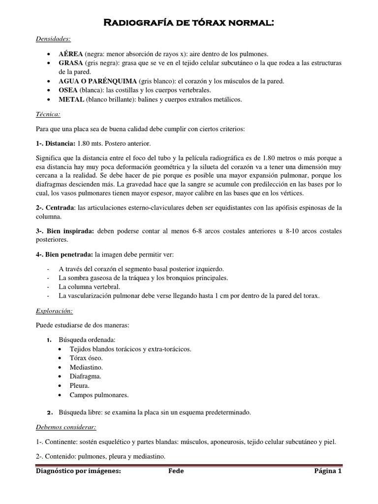 RX Torax FCM Unr | PDF | Pulmón | Tórax