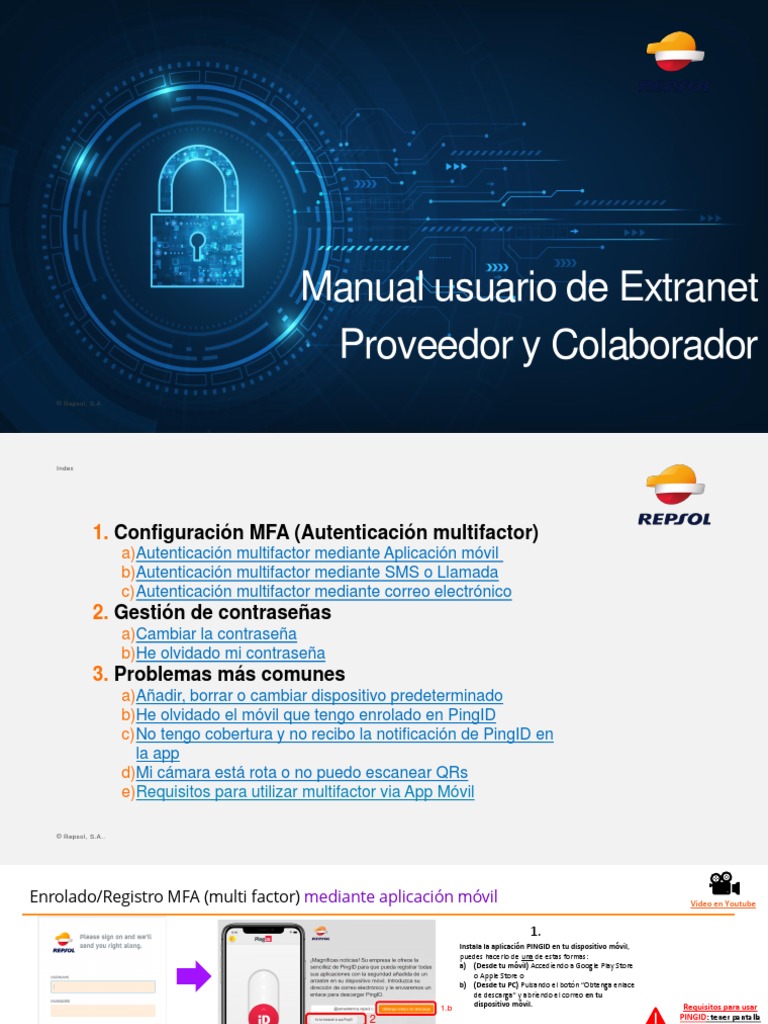 Repsol Guia de Usuario PyC PDF | PDF | Contraseña | Autenticación