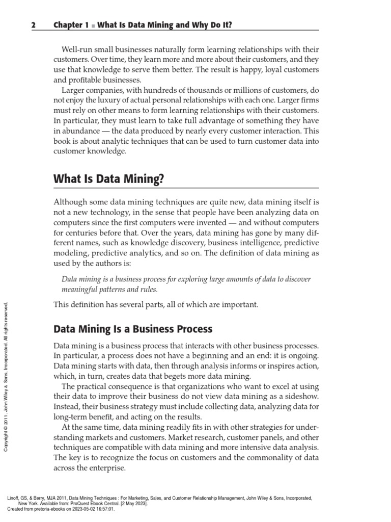 Data Mining Techniques For Marketing Sales And C Data Mining Techniques Pdf Pdf