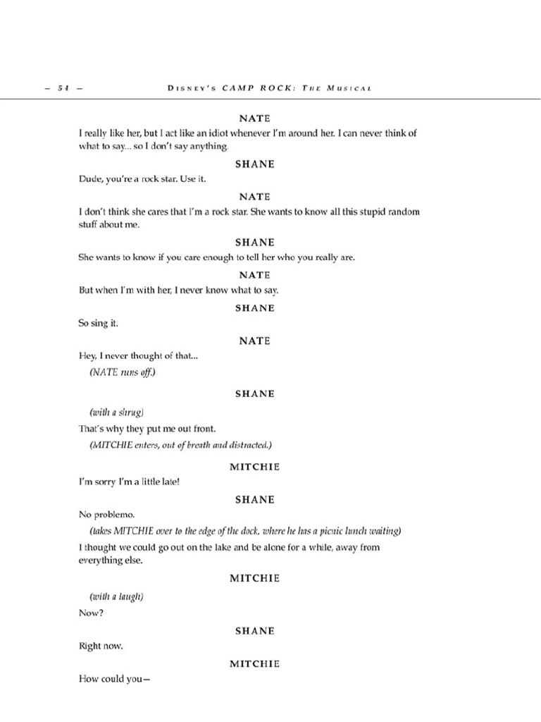 Camp Rock - Libretto Pages 54 - 55 | PDF