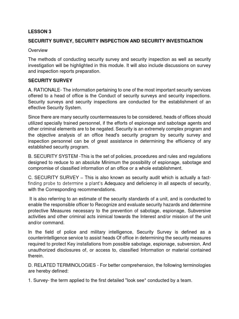 Security Survey Lea | PDF