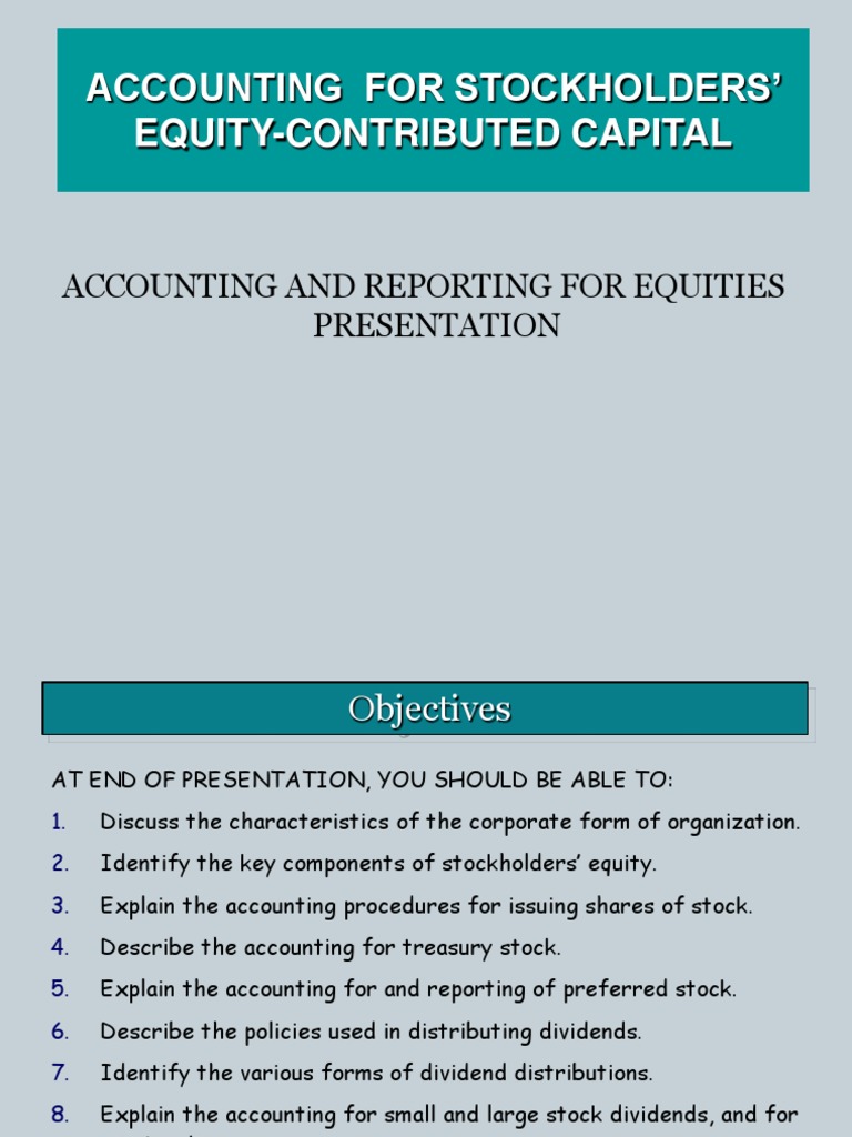 Topic 4 - Accounting For Shareholders Equity-Contributed Capital PDF ...