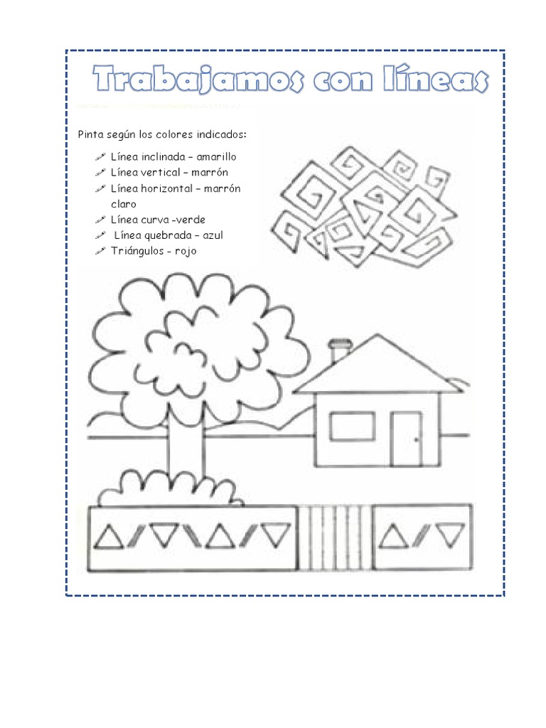 Dibujos para Colorear con Líneas Variadas | PDF