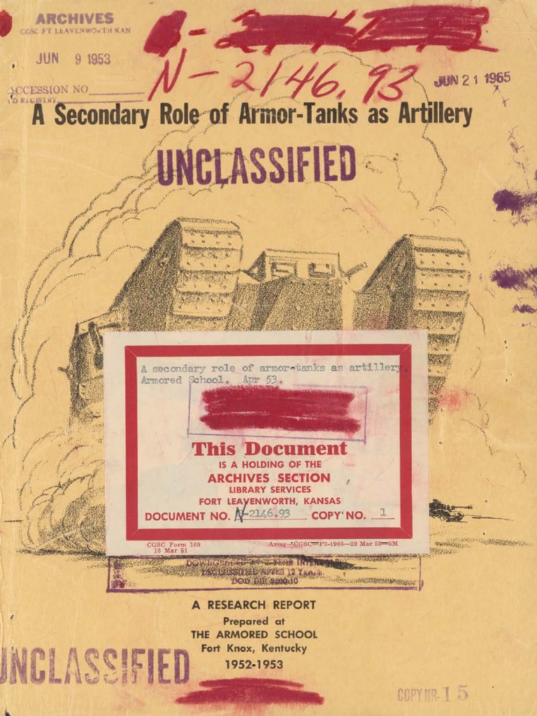 A Secondary Role of Armor-Tanks As Artillery | PDF | Company (Military ...