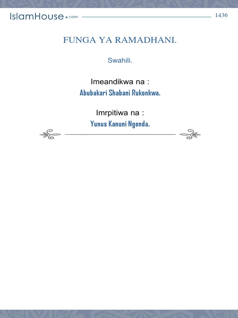 SW FUNGA YA RAMADHANI | PDF