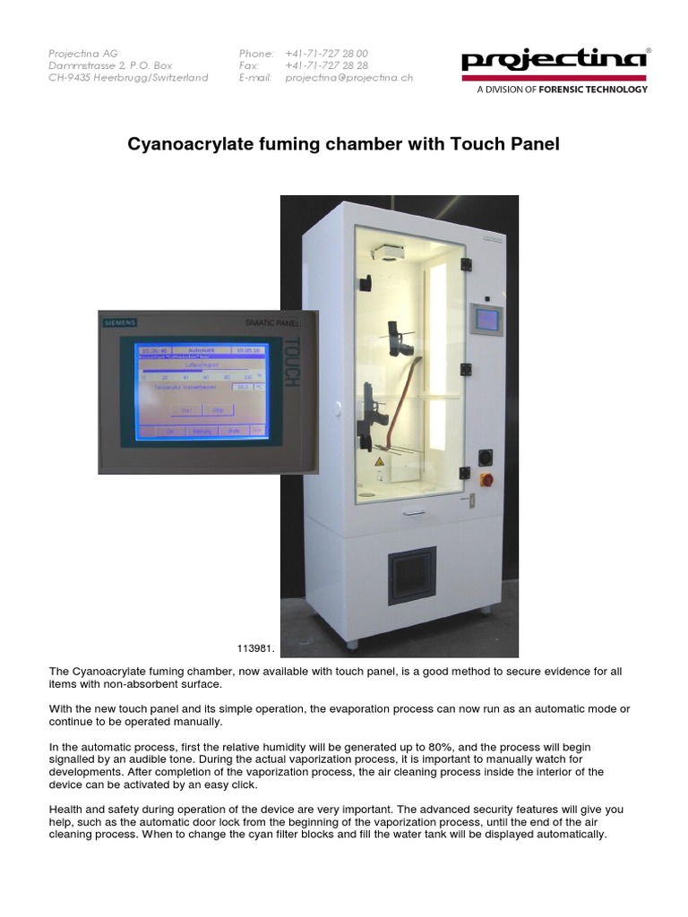 Introduction to the New Touch Panel-Enabled Cyanoacrylate Fuming ...