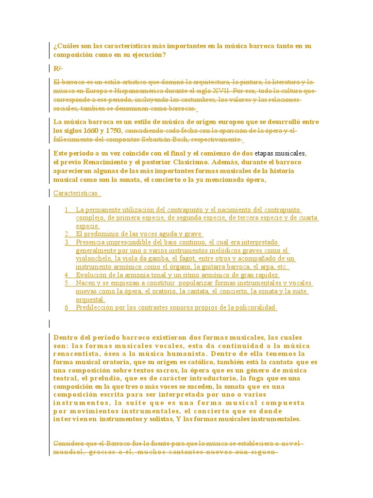 Foro 3 Apreciacion Musical. | PDF | Musica barroca | Barroco
