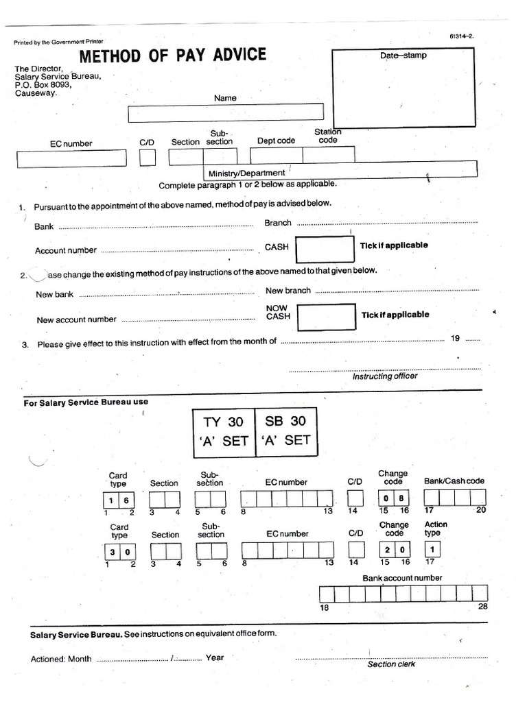 Method of Pay Advice PDF | PDF