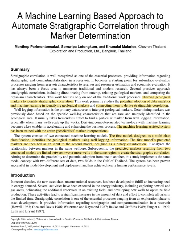 A Machine Learning Based Approach To Automate Stratigraphic Correlation ... A Machine Learning Based Approach To Automate Stratigraphic Correlation ...
