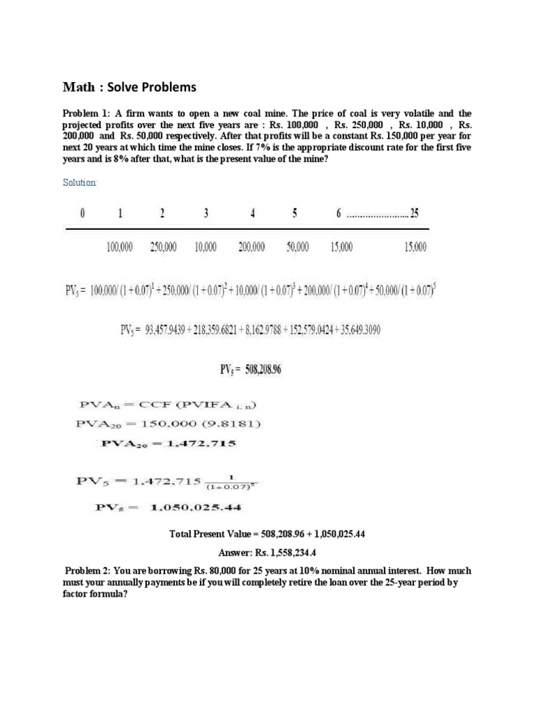 Chapter 03, Math Solution | PDF | Interest | Present Value