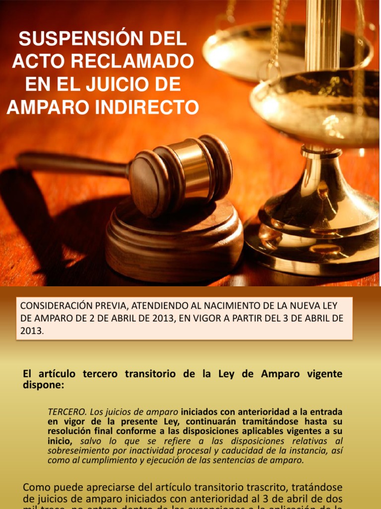 Suspensión del Acto Reclamado en Amparo | PDF | Mandato | Caso de ley