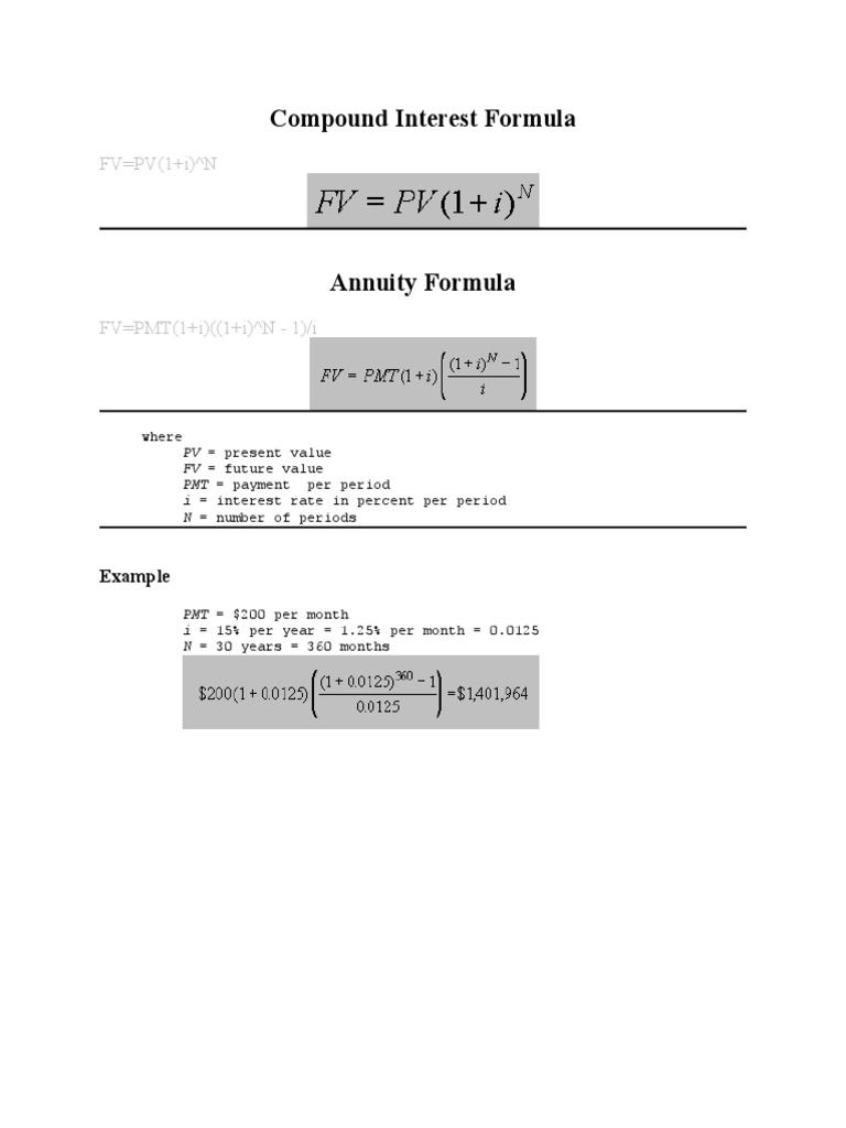 Compound Interest Formula | PDF