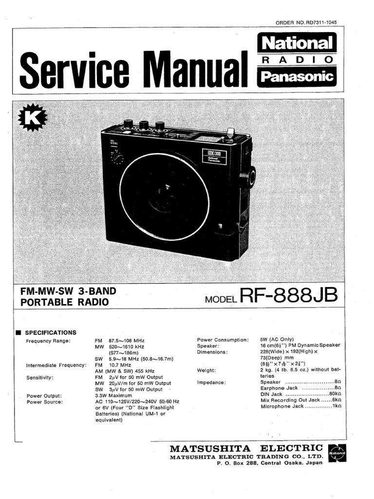 Panasonic National rf-888jb SM | PDF