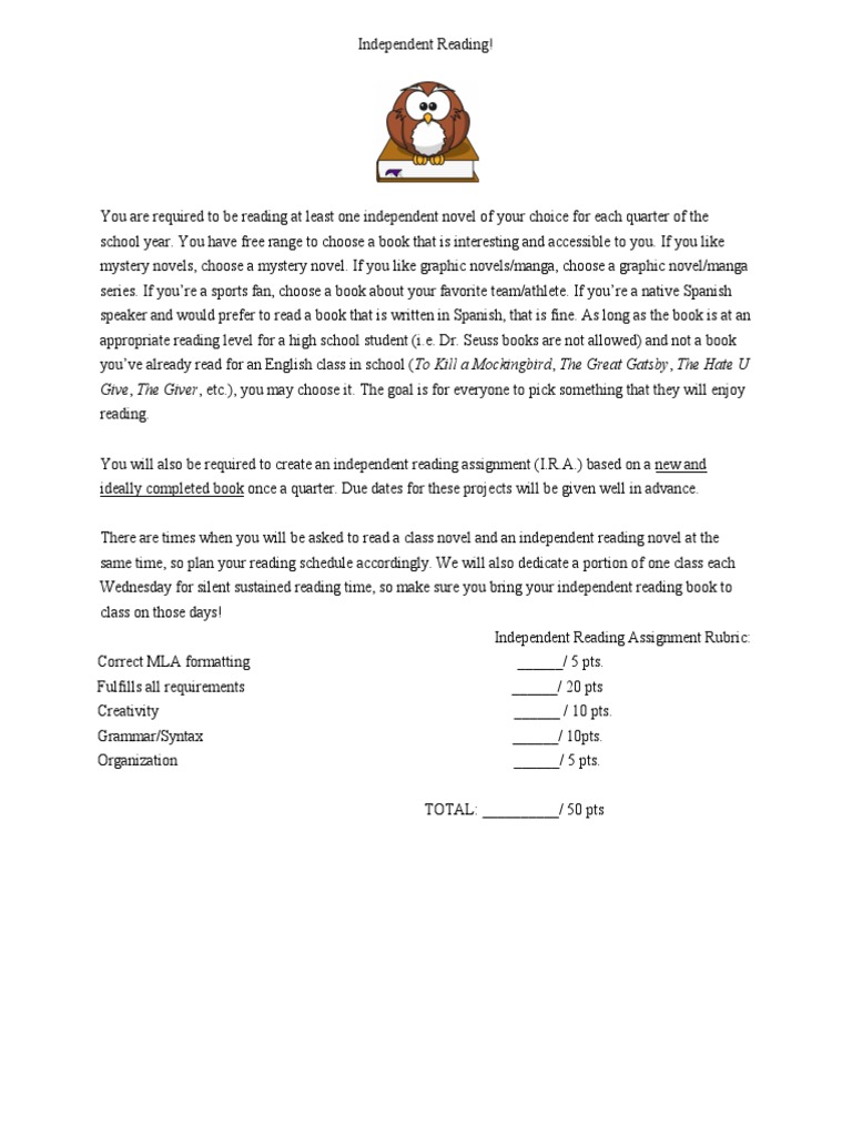 Independent Reading Assignment | PDF | Books | Experience