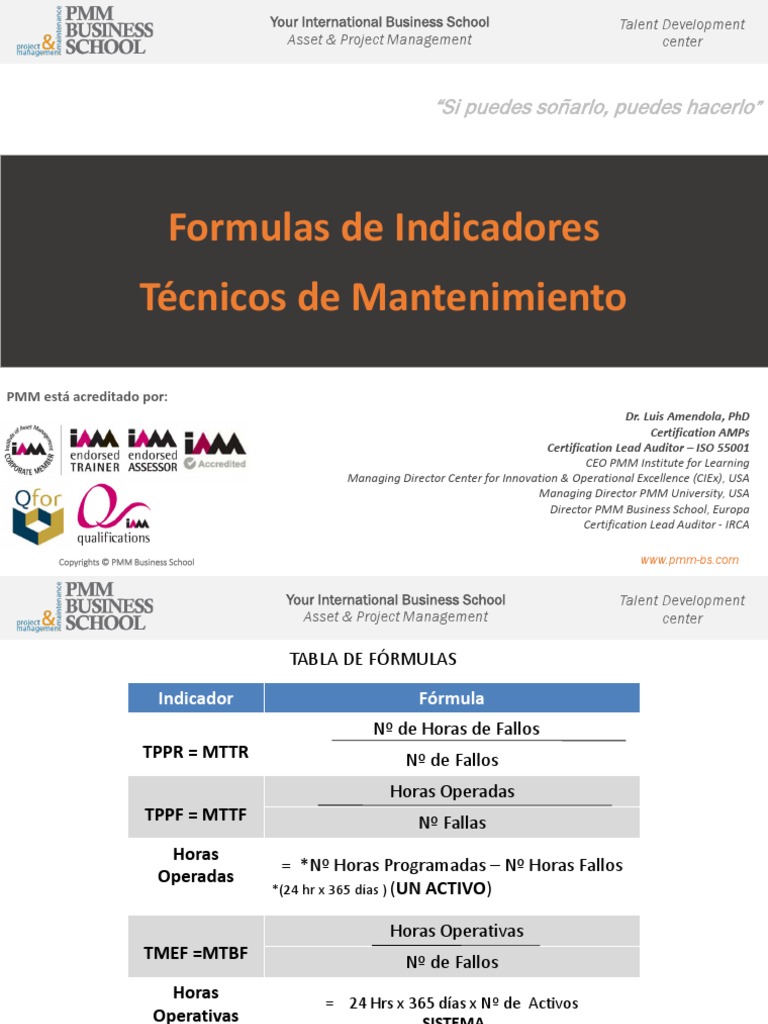 Formulas Kpi Maintenance | PDF