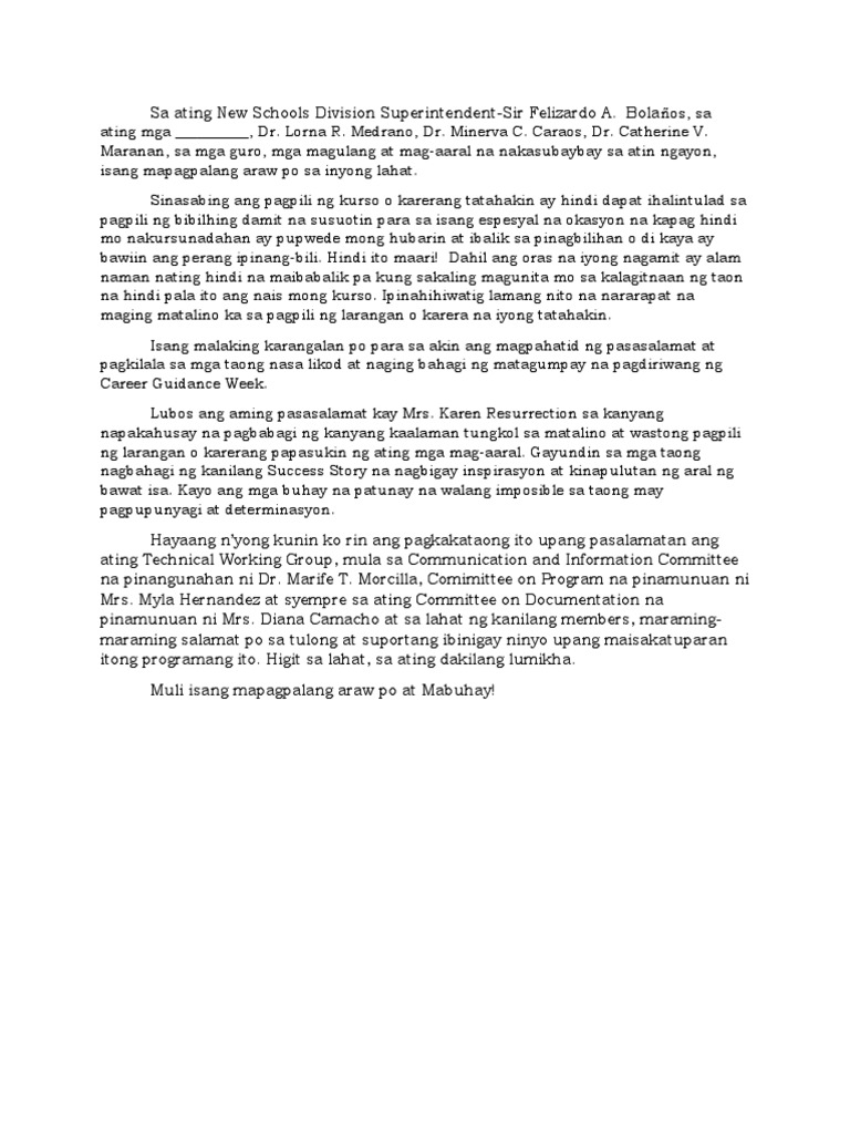 VOTE OF THANKS | PDF