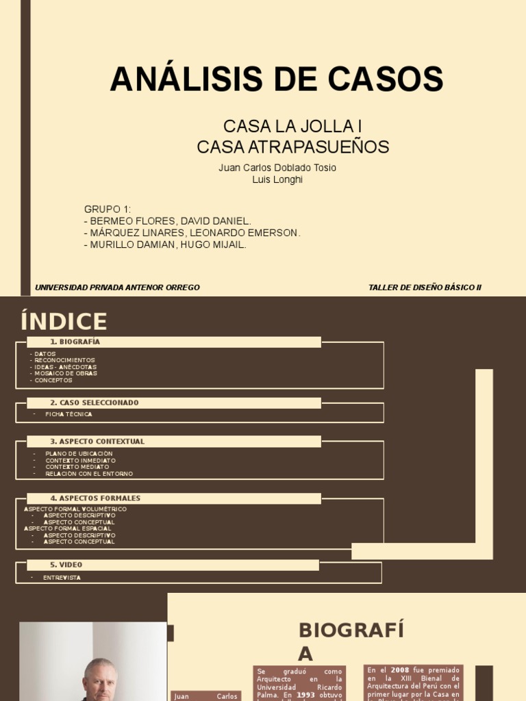 Análisis de Casos de Vivienda Unifamiliar de Arquitectos Peruanos - Entrega Final | PDF ...