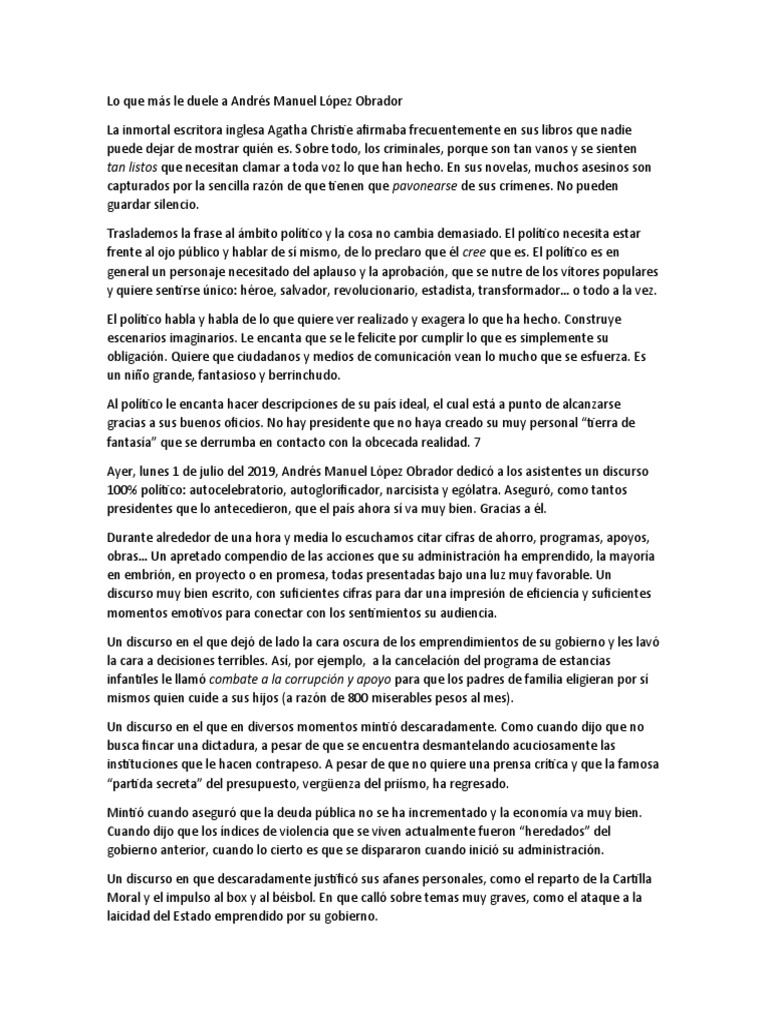 Lo Que Más Le Duele aAMLO | PDF | Derecho