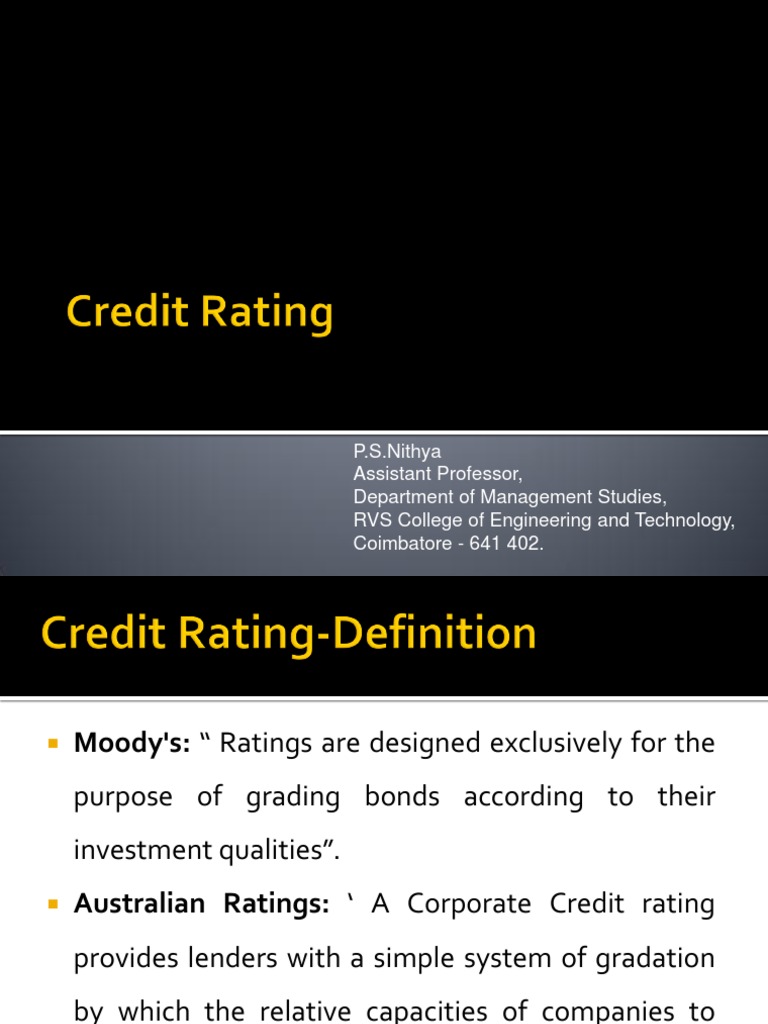 Credit Rating | PDF | Credit Rating | Bond Credit Rating