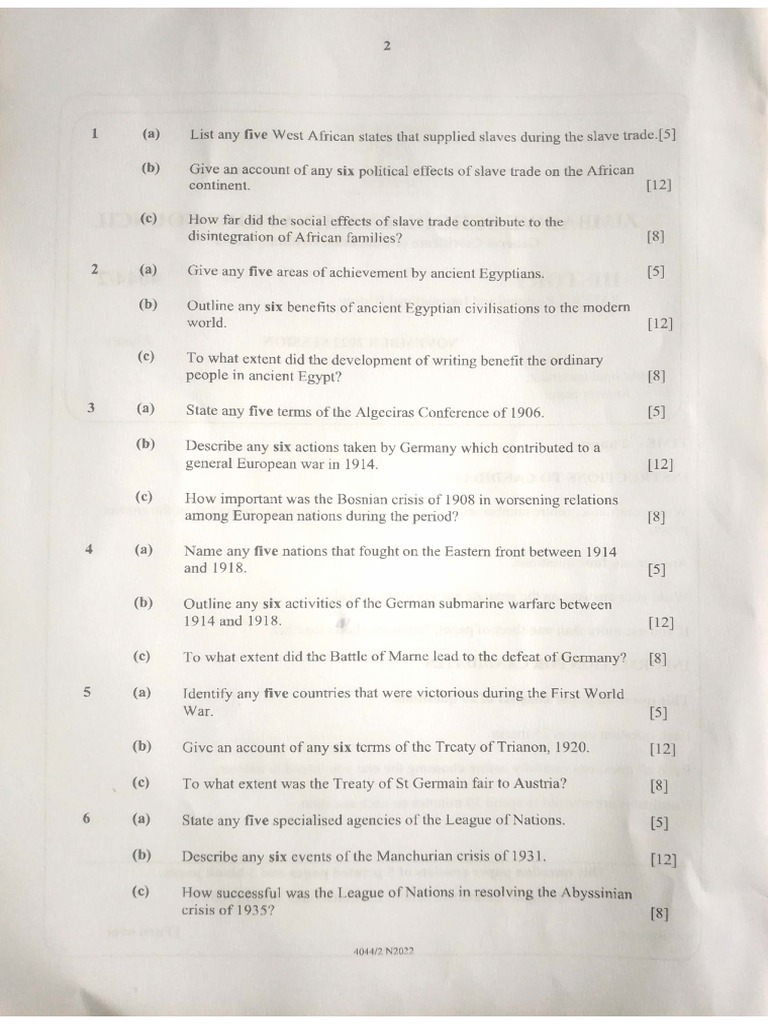History O Level 2022 P2 PDF | PDF