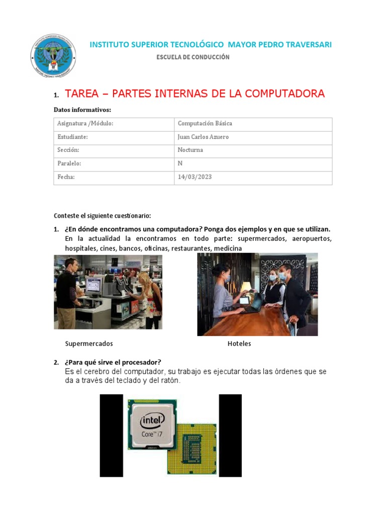 Partes Internas de La Computadora | PDF | Hardware de la computadora ...