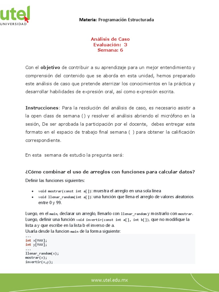 Programación Estructurada - Evaluacion 3 - P | PDF | Función (Matemáticas) | Programación de ...