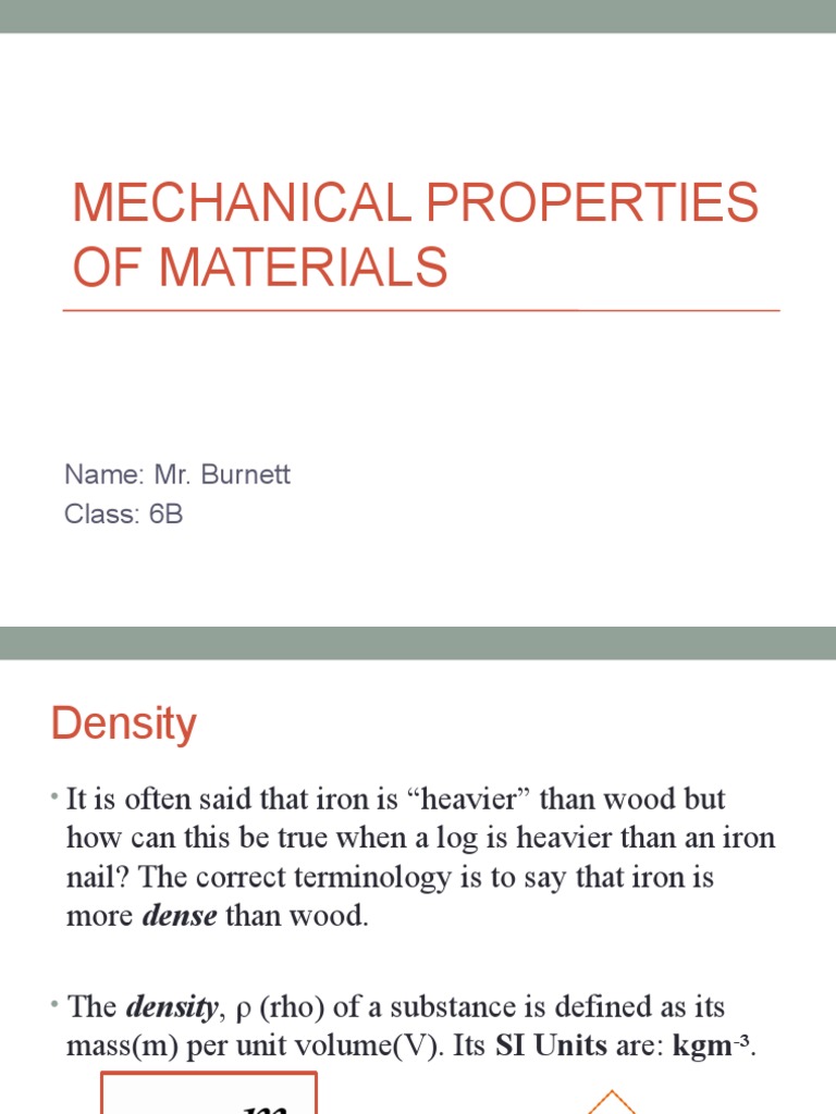 Mechanical Properties of Materials Explained | PDF | Elasticity ...