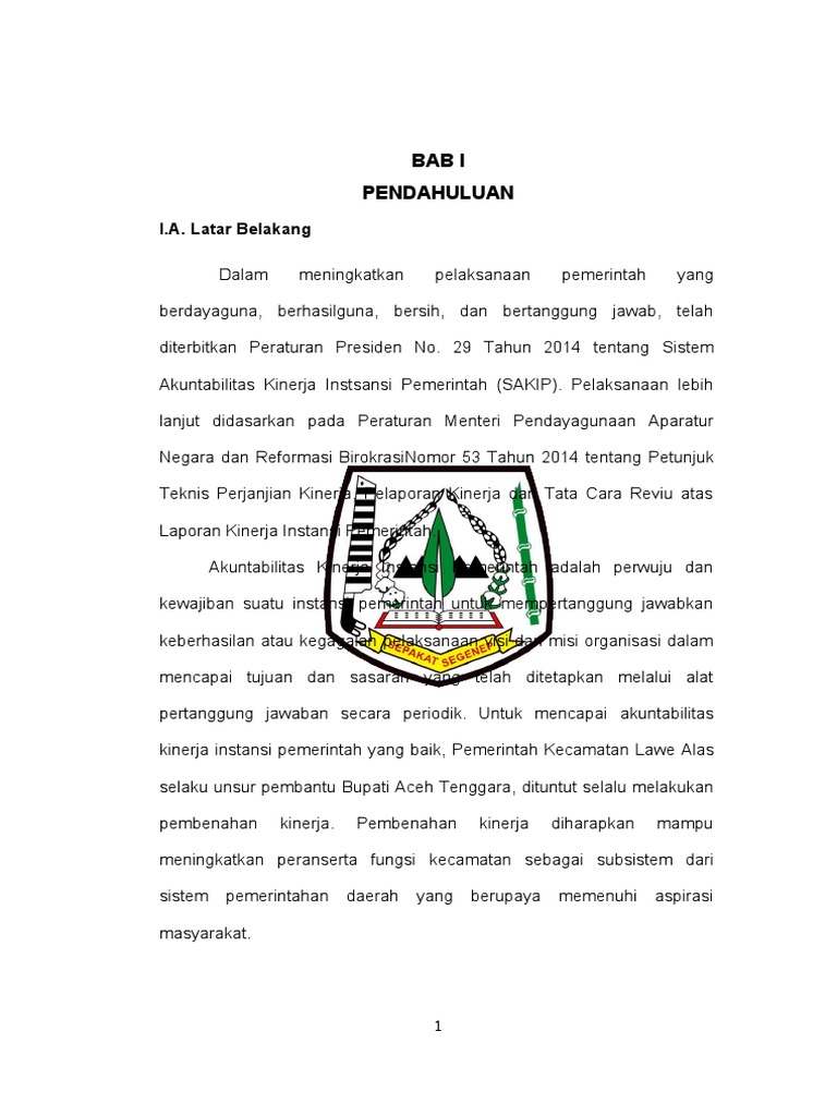 Lakip Kecamatan Lawe Alas Jadi 2022.1 | PDF