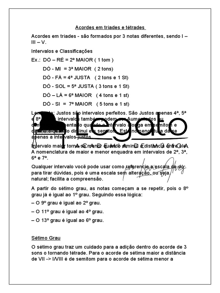 Acordes em Tríades e Tétrades - Docx Gir | PDF | Intervalo (música ...